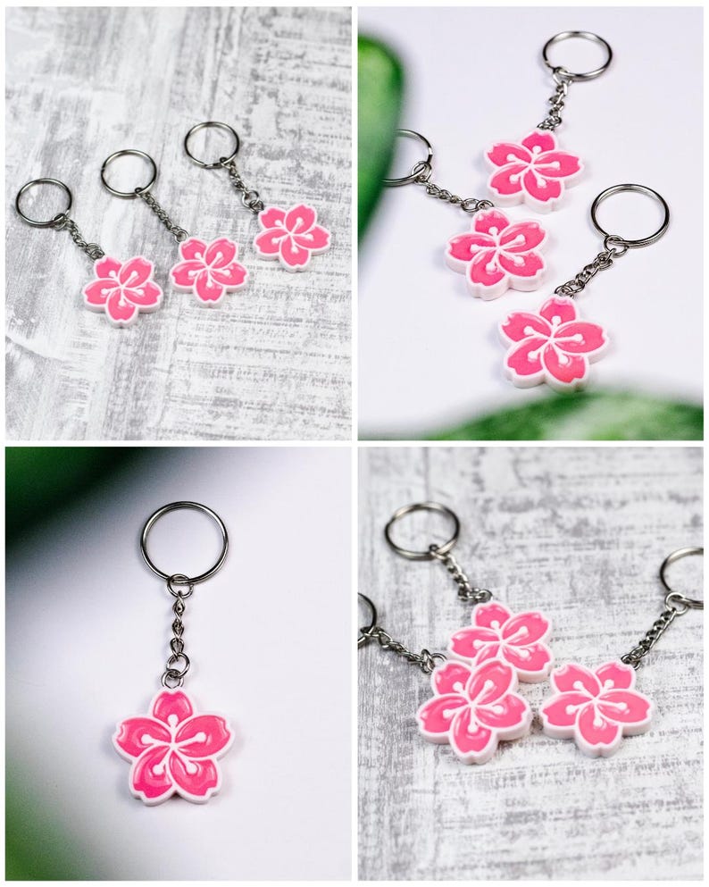 Sakura Cherry Blossom Enamel Keychain, Sakura Flower Enamel Keychain ...