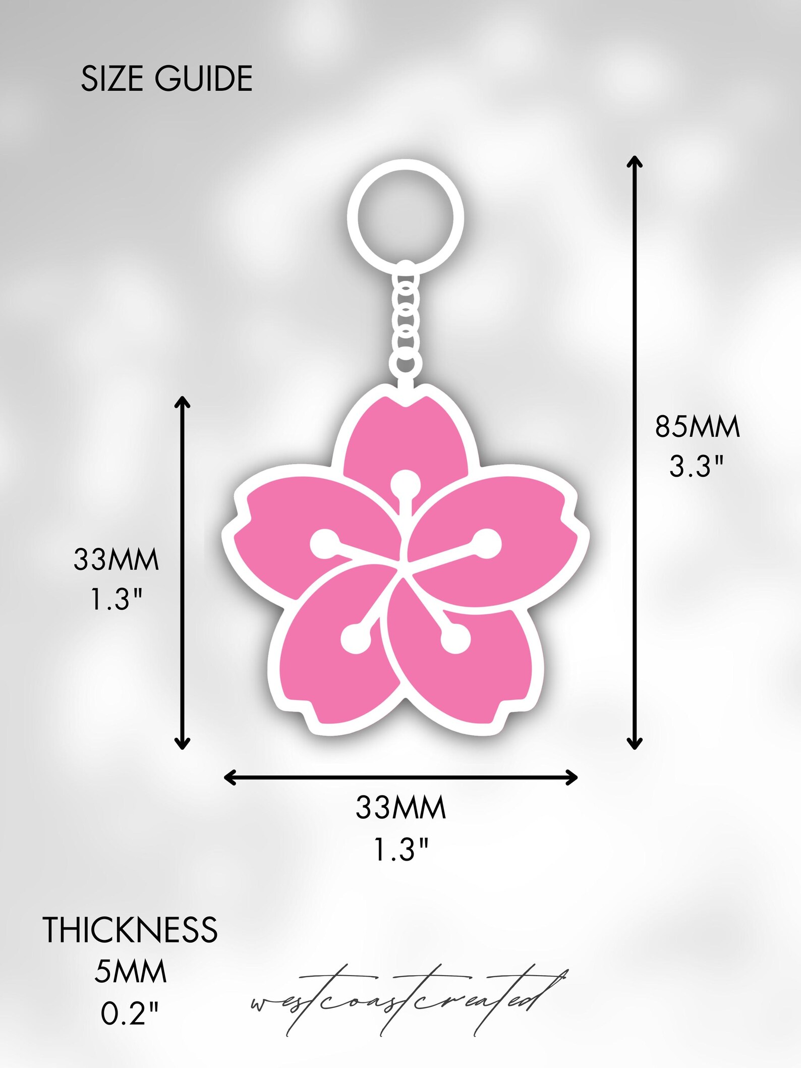 Sakura Cherry Blossom Enamel Keychain, Sakura Flower Enamel Keychain ...