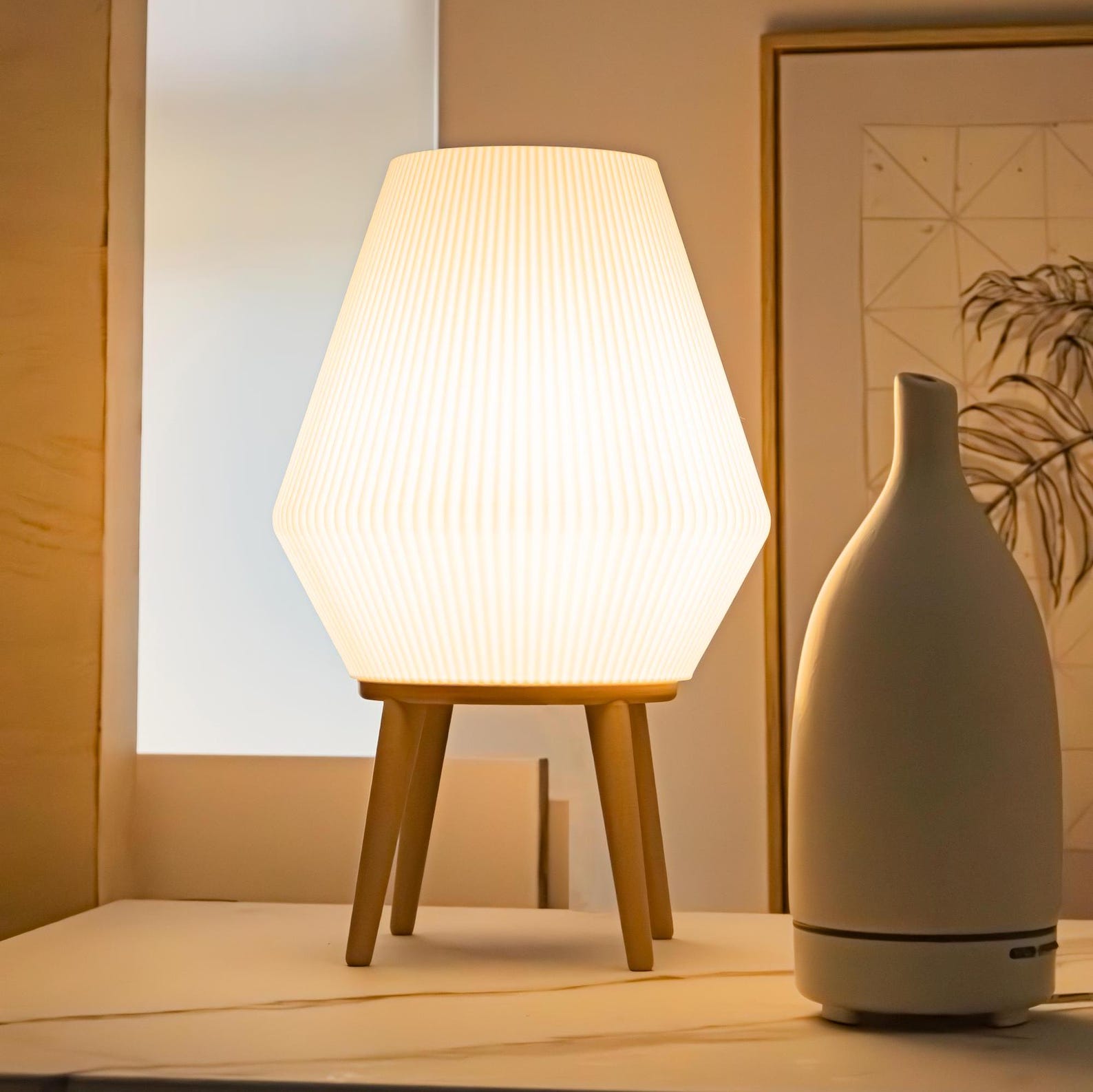 Table Lamp for Bedside Reading, Simple Bedside Lamp, Modern LED Desk ...
