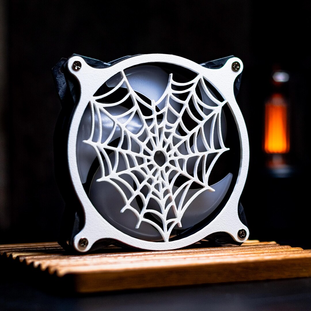Spider Web Heart 120mm Fan Cover, Cobweb Spooky Halloween Fan Grill ...