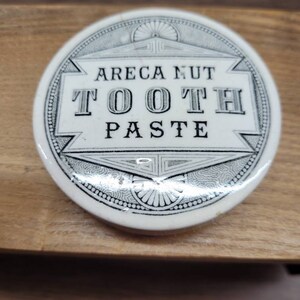 Antique Art Deco Pot Areca Nut Toothpaste Pot Lid Chemist Advertising ...