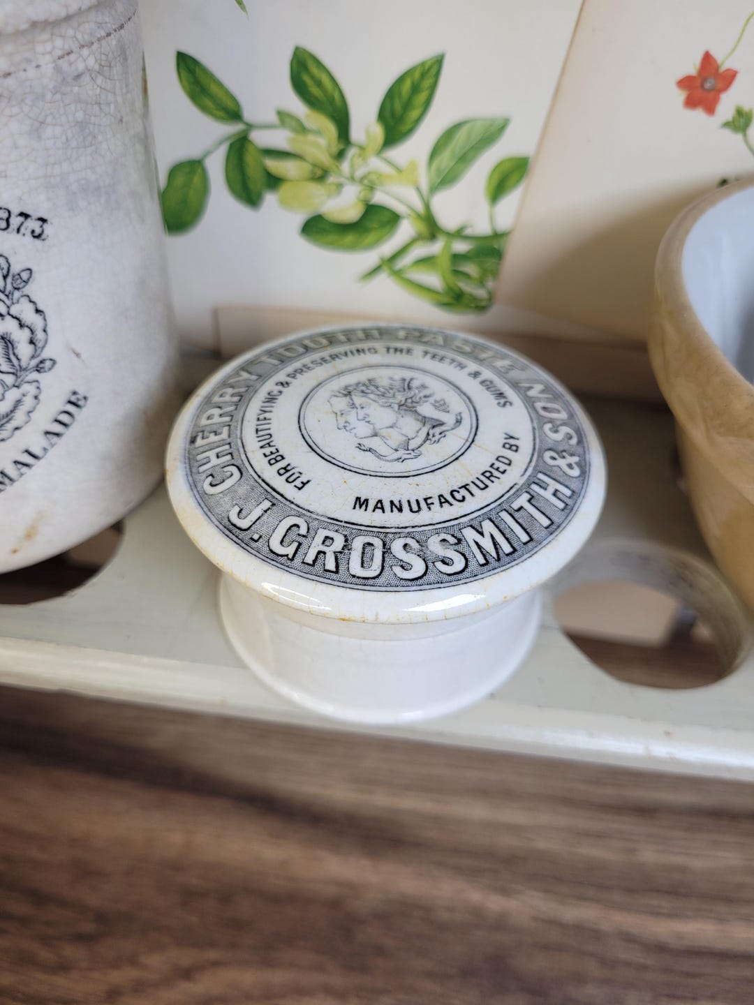 Antique Advertising Cherry Toothpaste Pot Lid and Base, Chemist ...