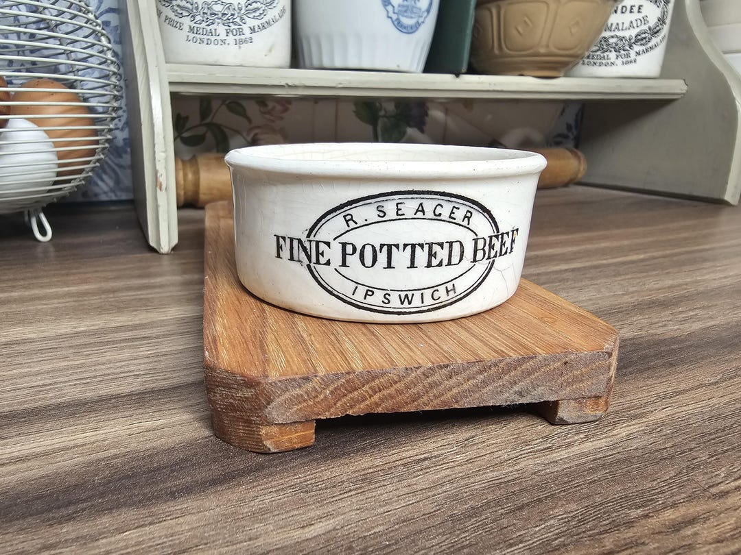 Vintage White Ironstone R Seager Beef Bloater Paste Pot Vintage ...