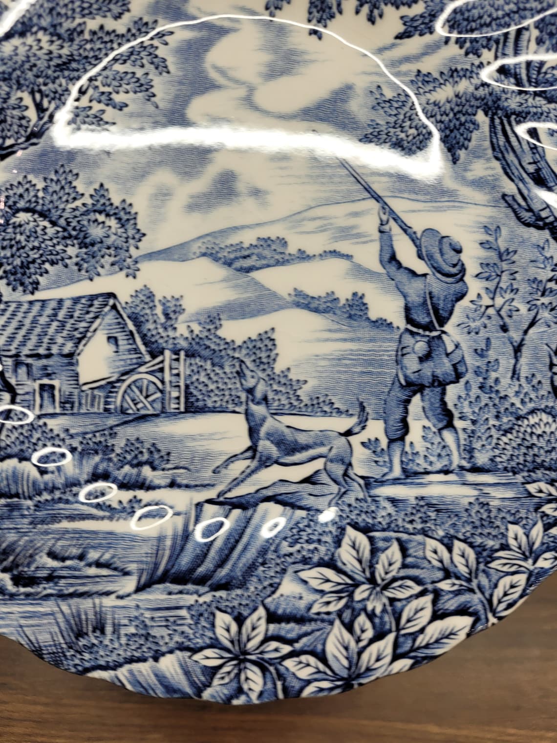 Vintage Collectible Plate the Hunter by Myott, Blue and White Plate ...