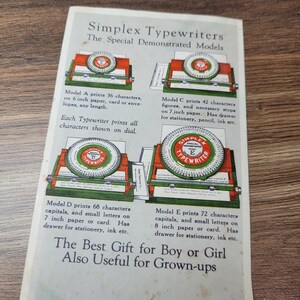 Antique 1930s Tin Toy Simplex Special Demonstrated Model A Typewriter ...