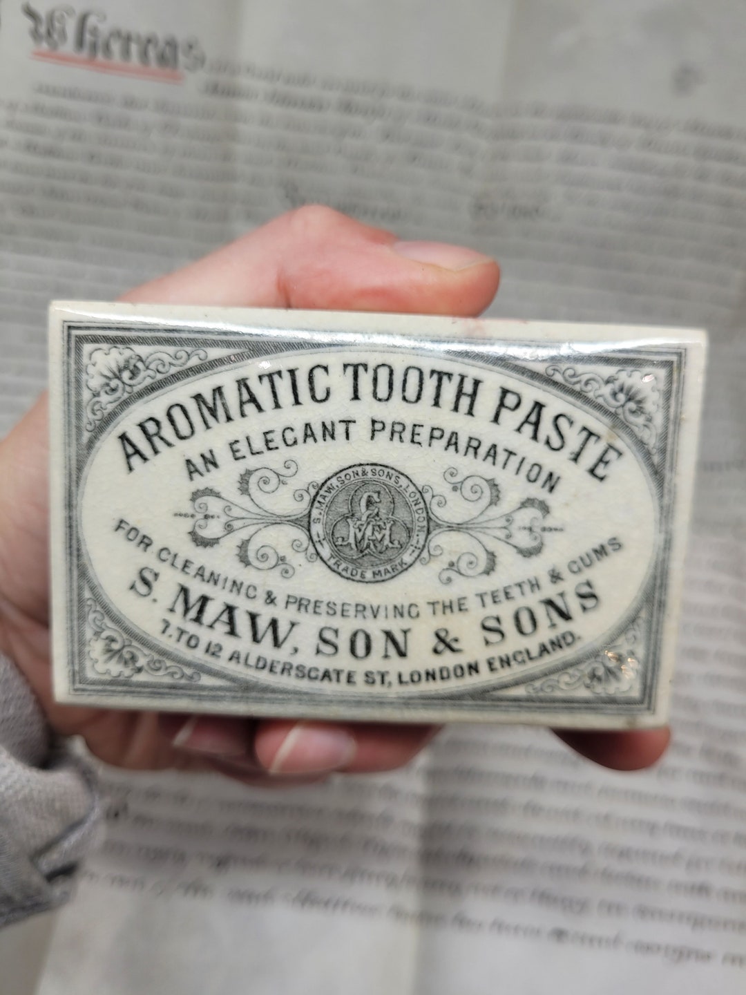 English Victorian S Maw Son & Sons Aromatic Tooth Paste Pot Lid, 1880 ...