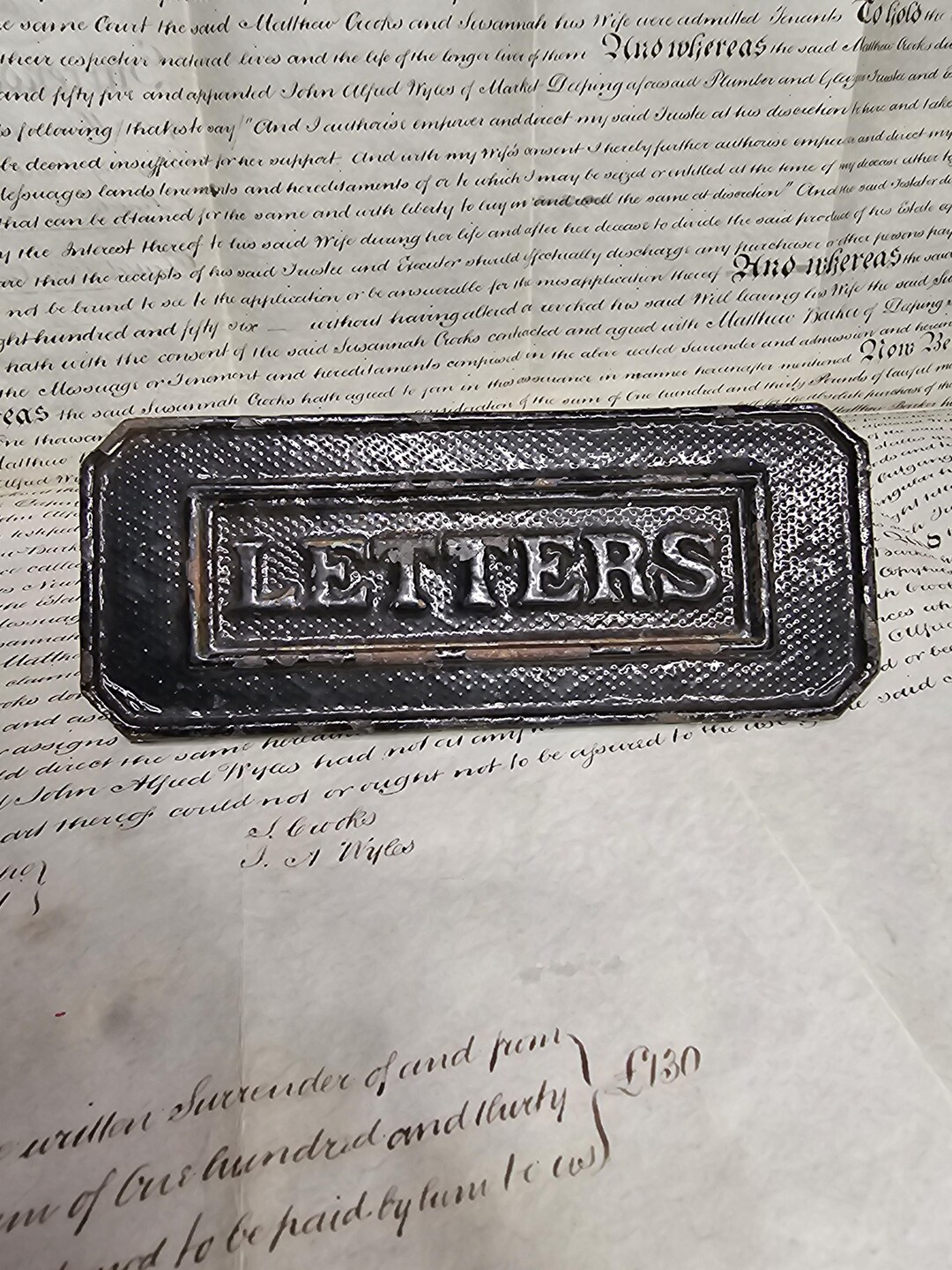 Vintage 1920s Cast Iron Letter Plate, Front Door Post, Reclaimed Letter ...