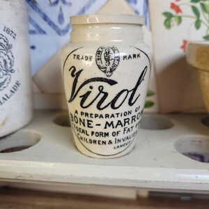 Antique Advertising Ironstone Jar, Virol Advertising, Antique Stoneware ...