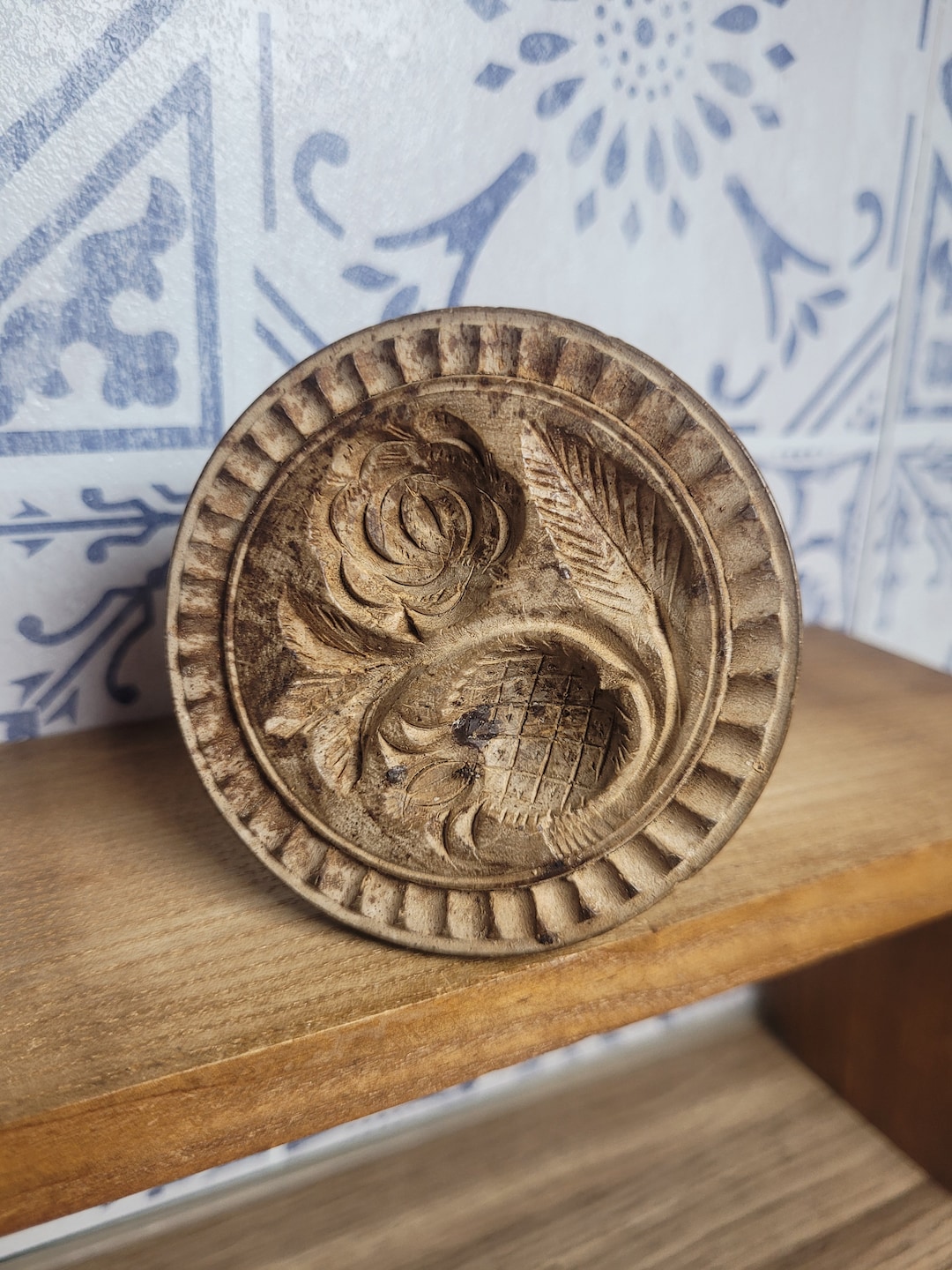 Victorian Wooden Foral and Pinapple Butter Stamp, Butter Mould, Antique ...