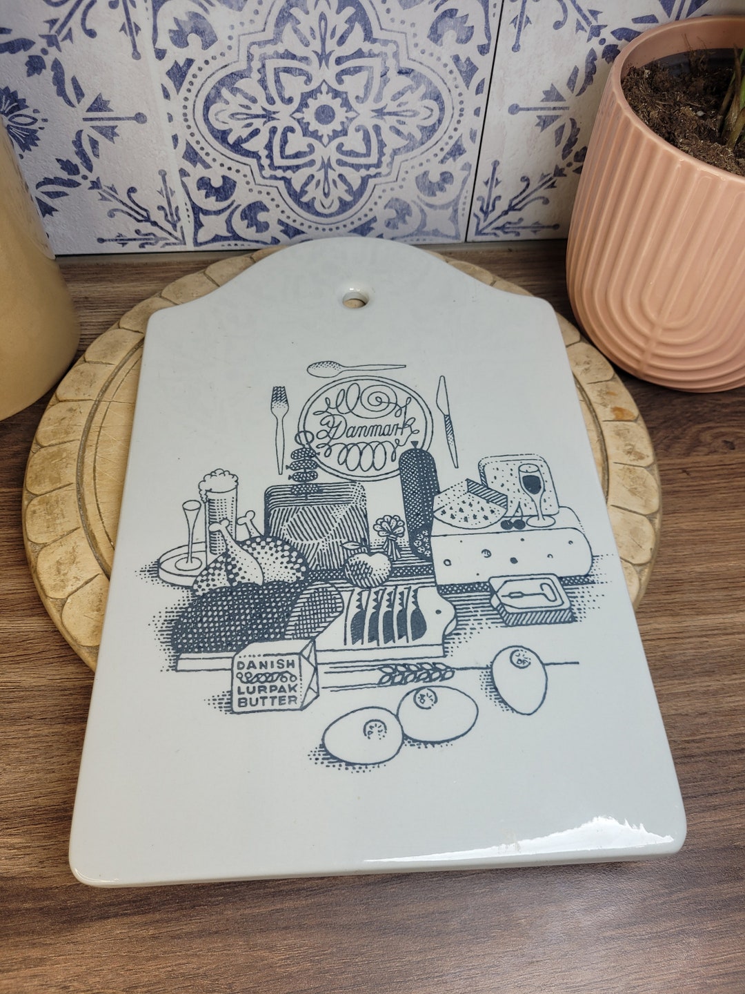 Mid Century Vintage Danish Modern Nymolle Ceramic Wall Plaque / Trivet ...