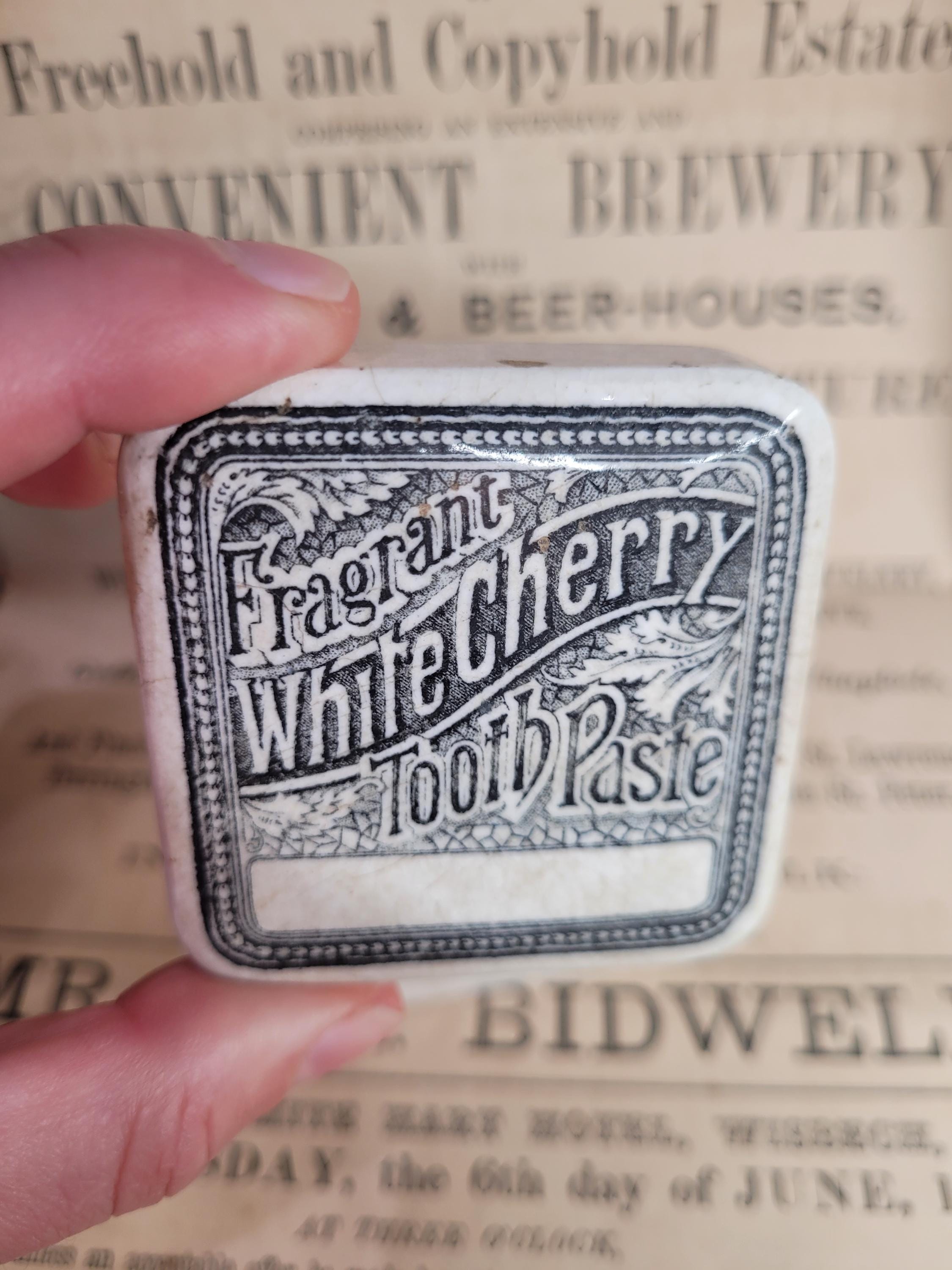 Antique Pot Lid and Base, Antique Chemist Advertising White Ironstone ...
