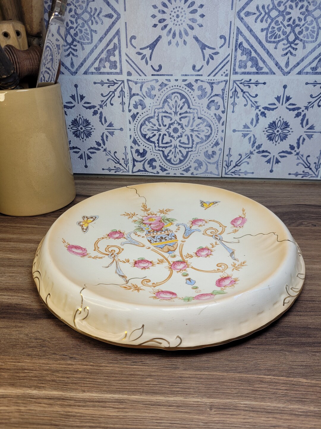 Antique Early 20th Century Crown Devon Bread Plate English Ironstone ...