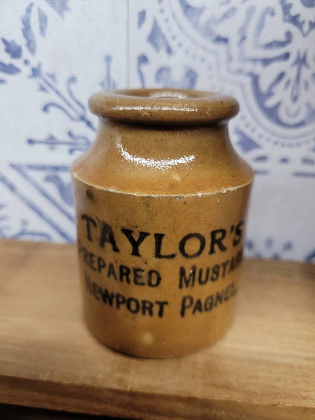 Antique Stoneware Advertising Pot Jar Taylors Prepared Mustard, Antique ...