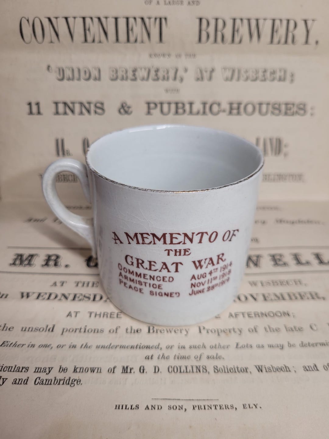 Antique Commemorative A Memento of the Great War Mug 1919, Antique Mug ...