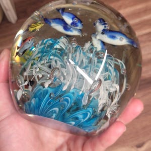 Wonderful Large Fish Themed Aquatic Glass Paperweight, Collectible ...