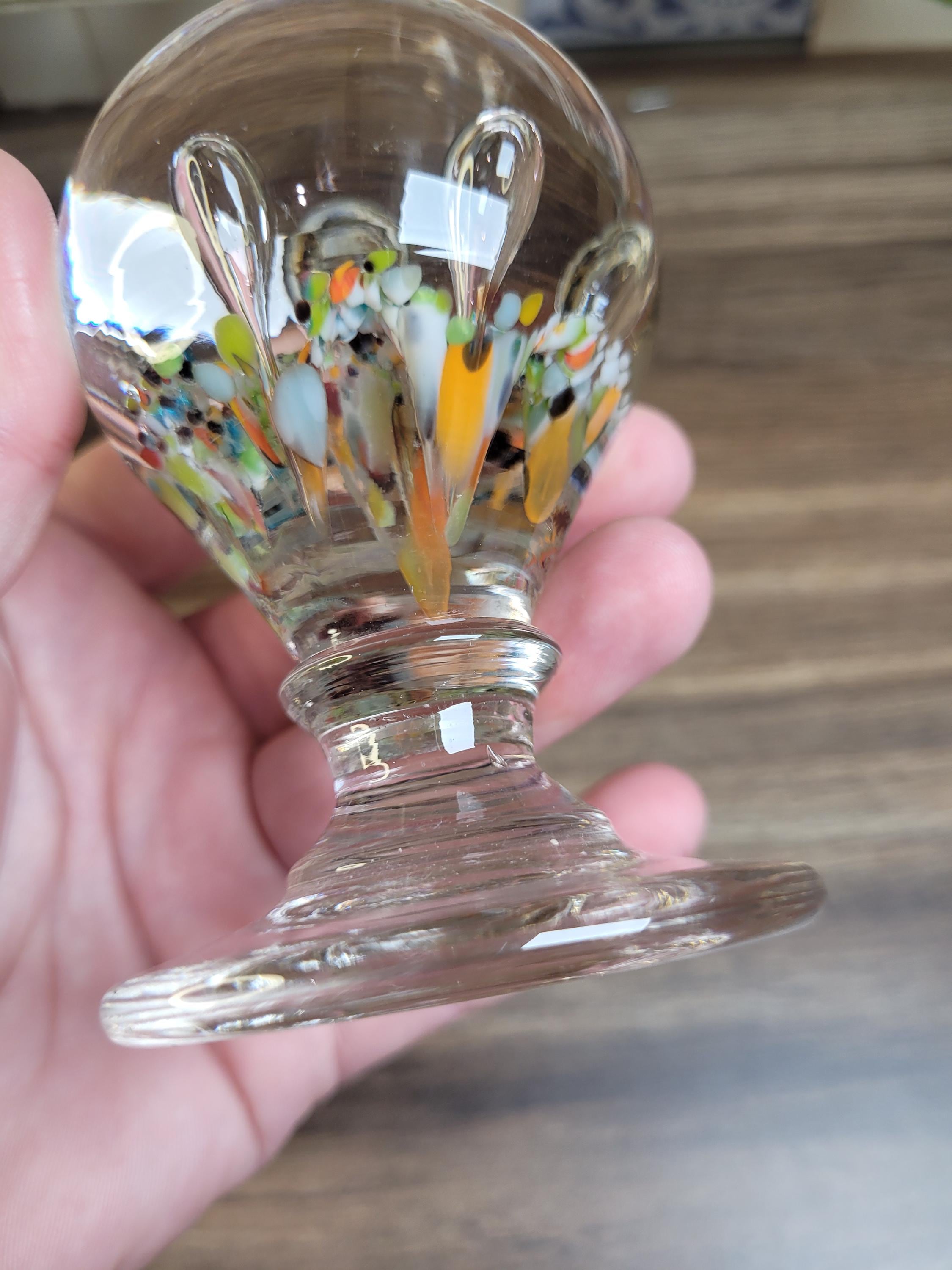 Vintage Murano Glass Pedestal Paperweight, Vintage Collectible Glass ...