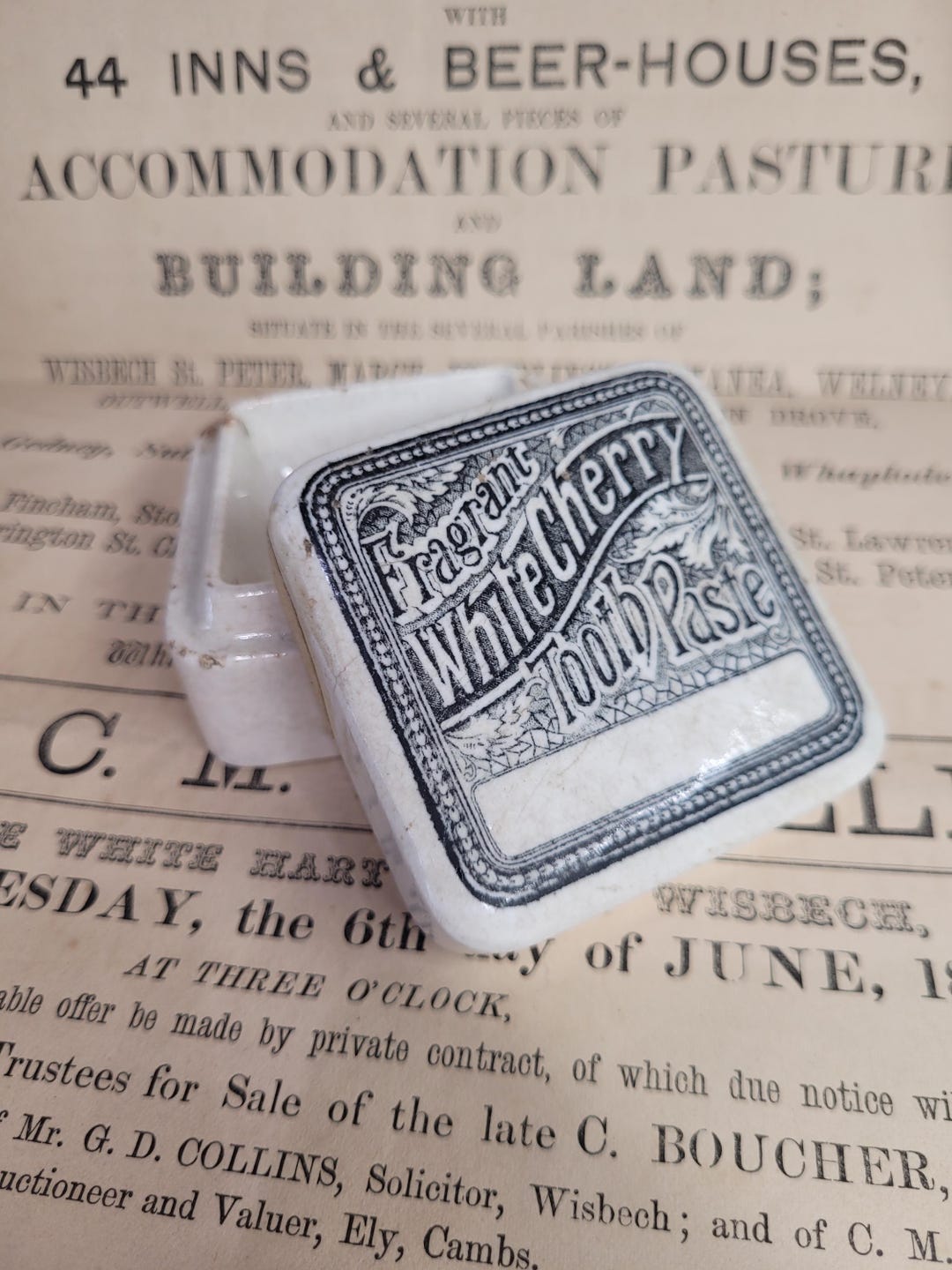 Antique Pot Lid and Base, Antique Chemist Advertising White Ironstone ...