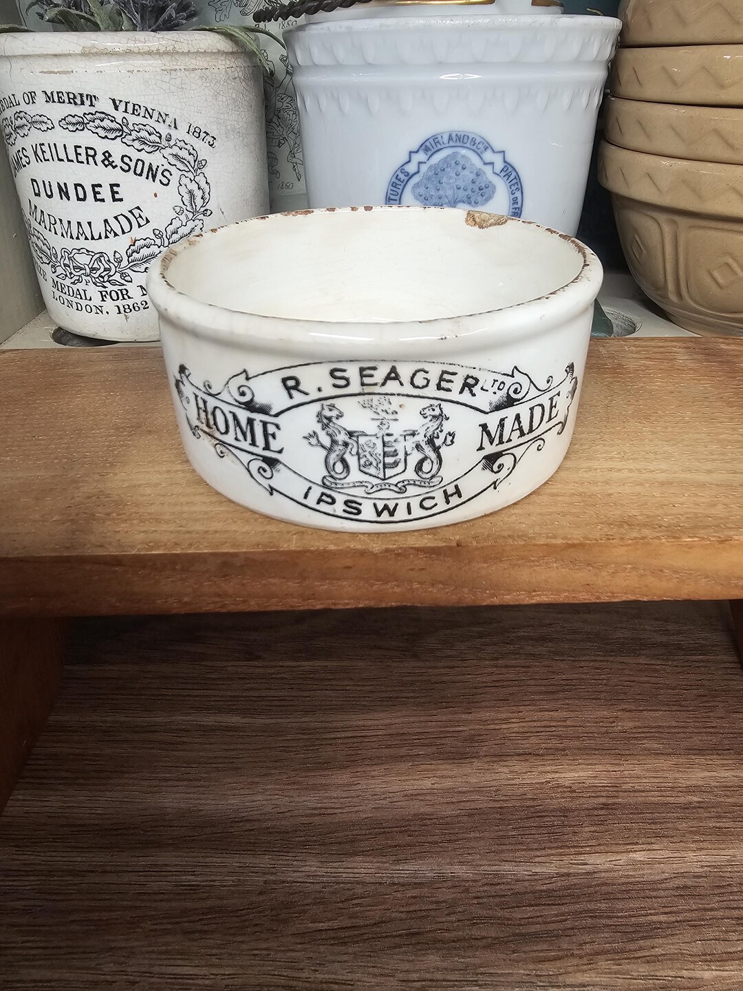 Vintage White Ironstone R Seager Fine Potted Ham Bloater Paste Pot ...