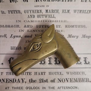 Vintage Solid Brass Horse Head Walking Stick End, Vintage Walking Cane ...