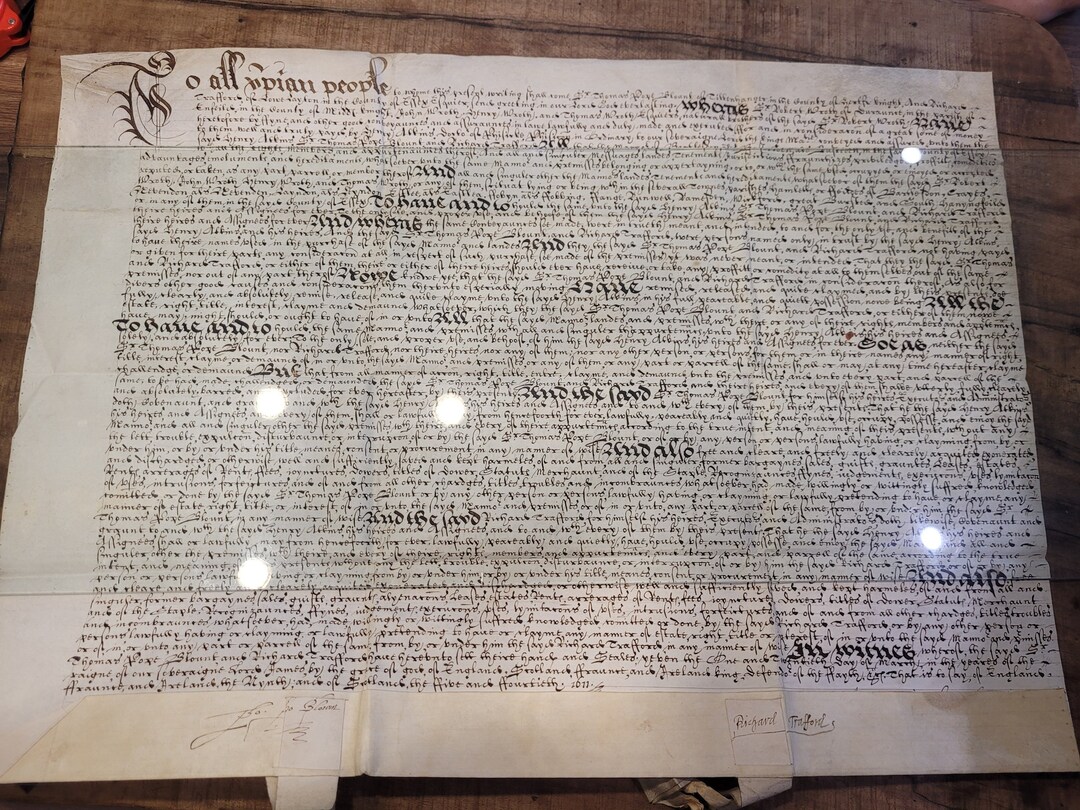 Antique 1612 Documents James I, Indentures Interesting History ...