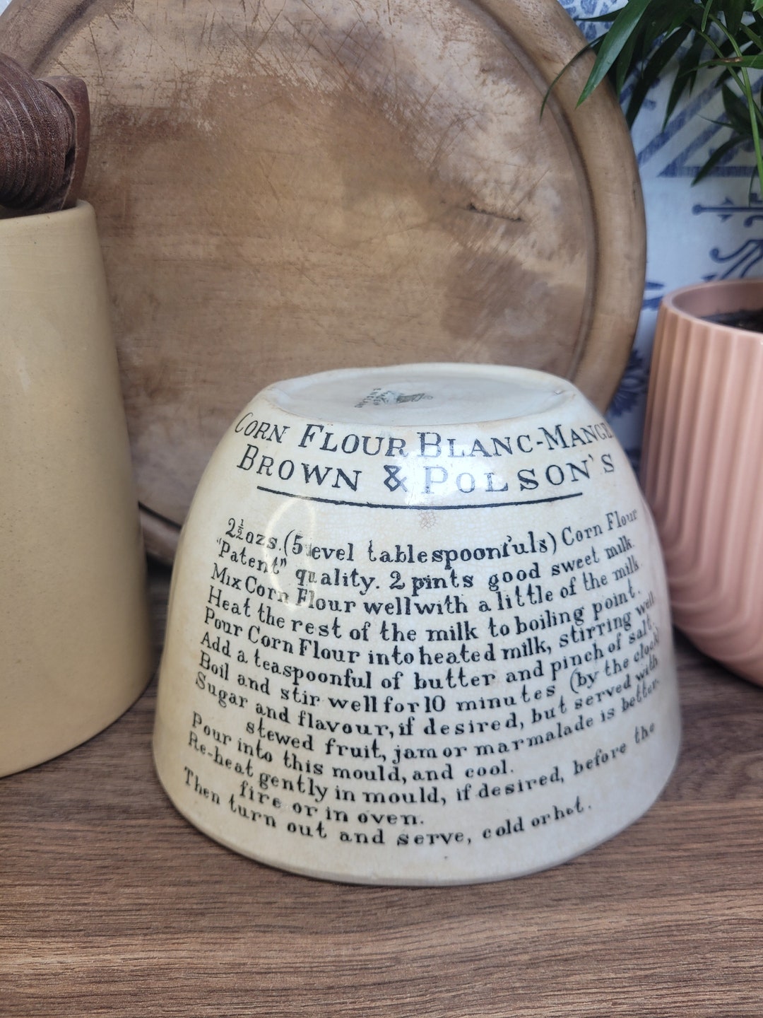 Antique Ironstone Brown and Polsons Corn Flour Blanc Mange Mould, Jelly ...