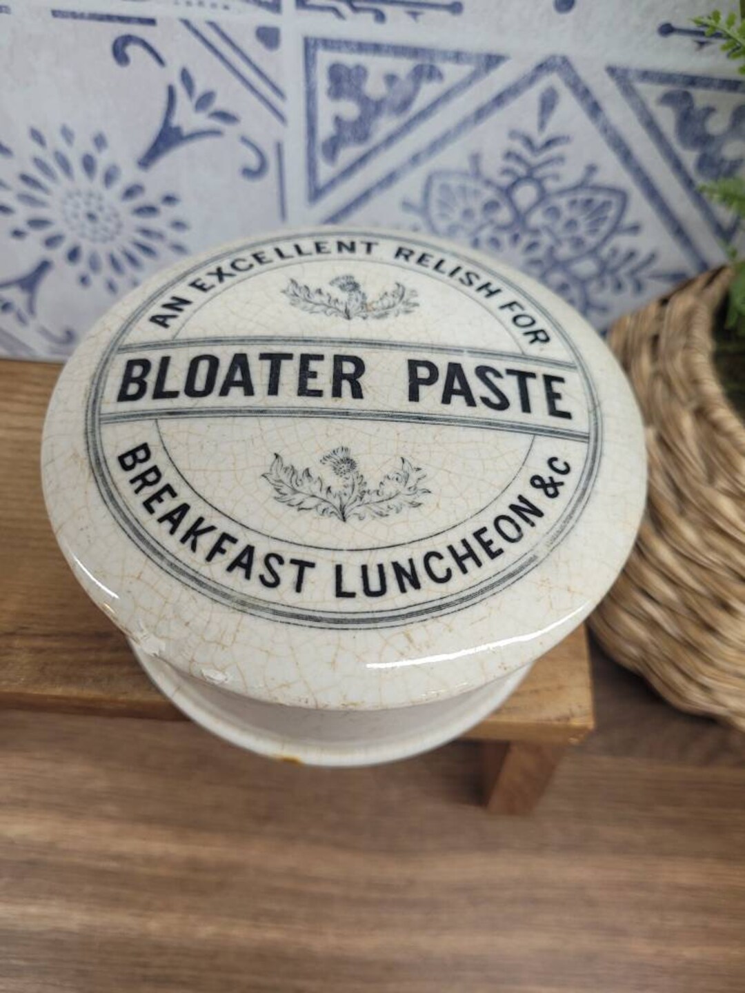 Vintage Potted Meats Relish Pot, Antique Stoneware Pot, Bloater Paste ...