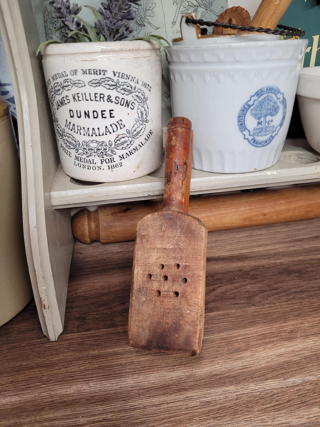 Vintage Wooden Lemon Press Juicer Squeezer Kitchen Utensil, Vintage ...
