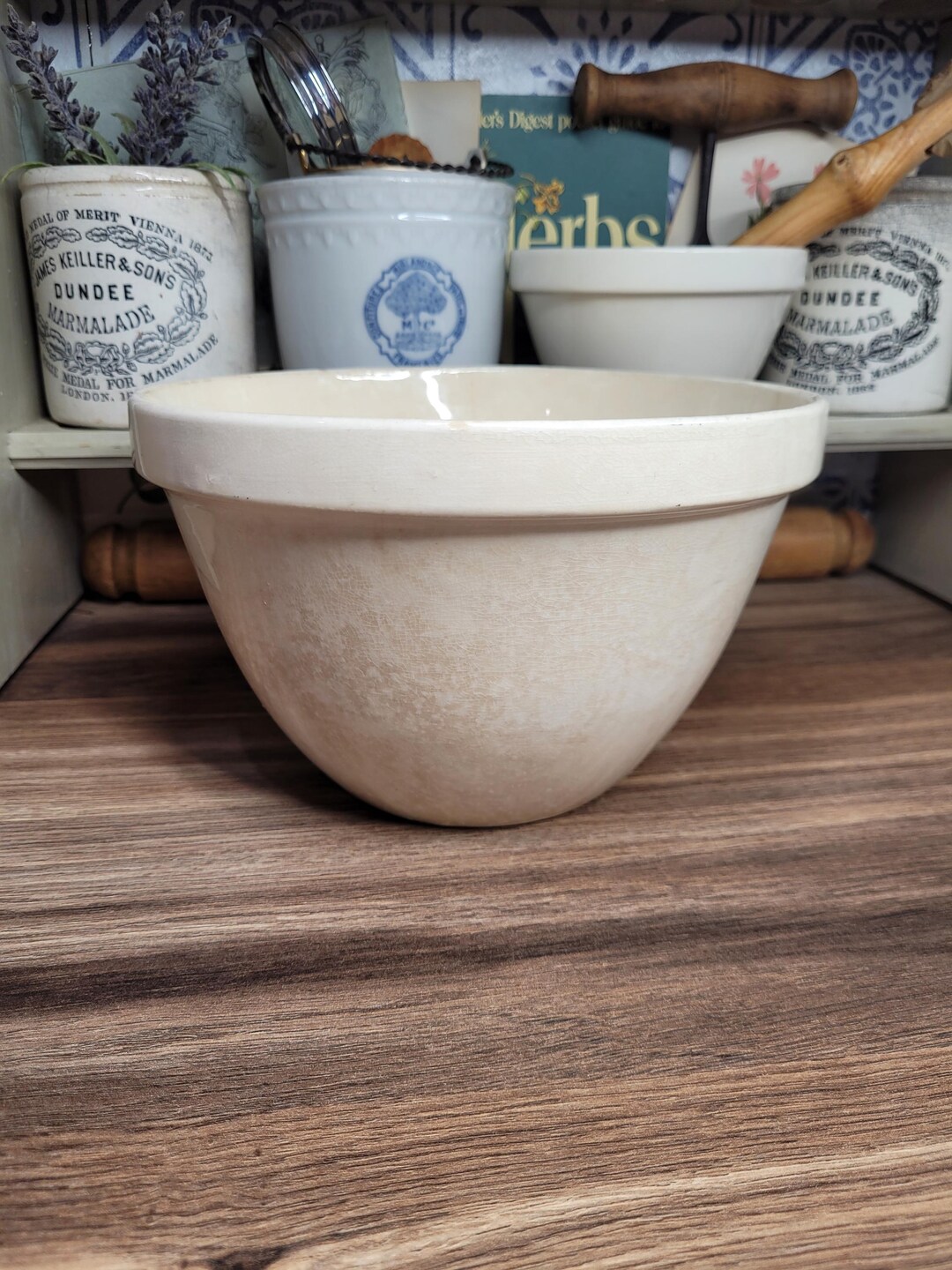 Vintage Large Stained Pudding Bowl, Vintage Kitchenalia - Etsy