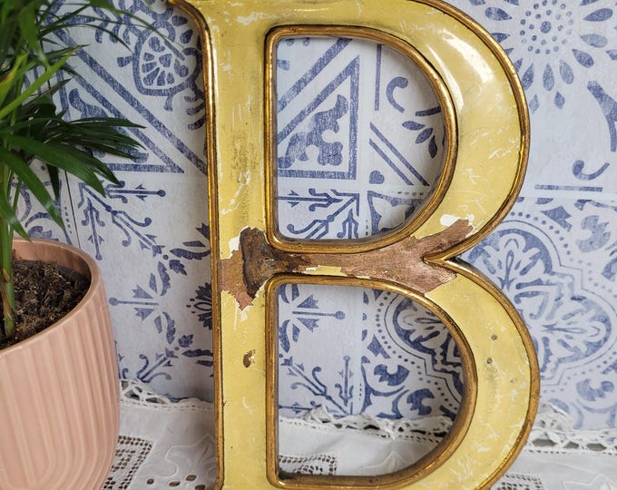 1930s Copper and Enamel Letter B, Vintage Shop Display, Advertising ...