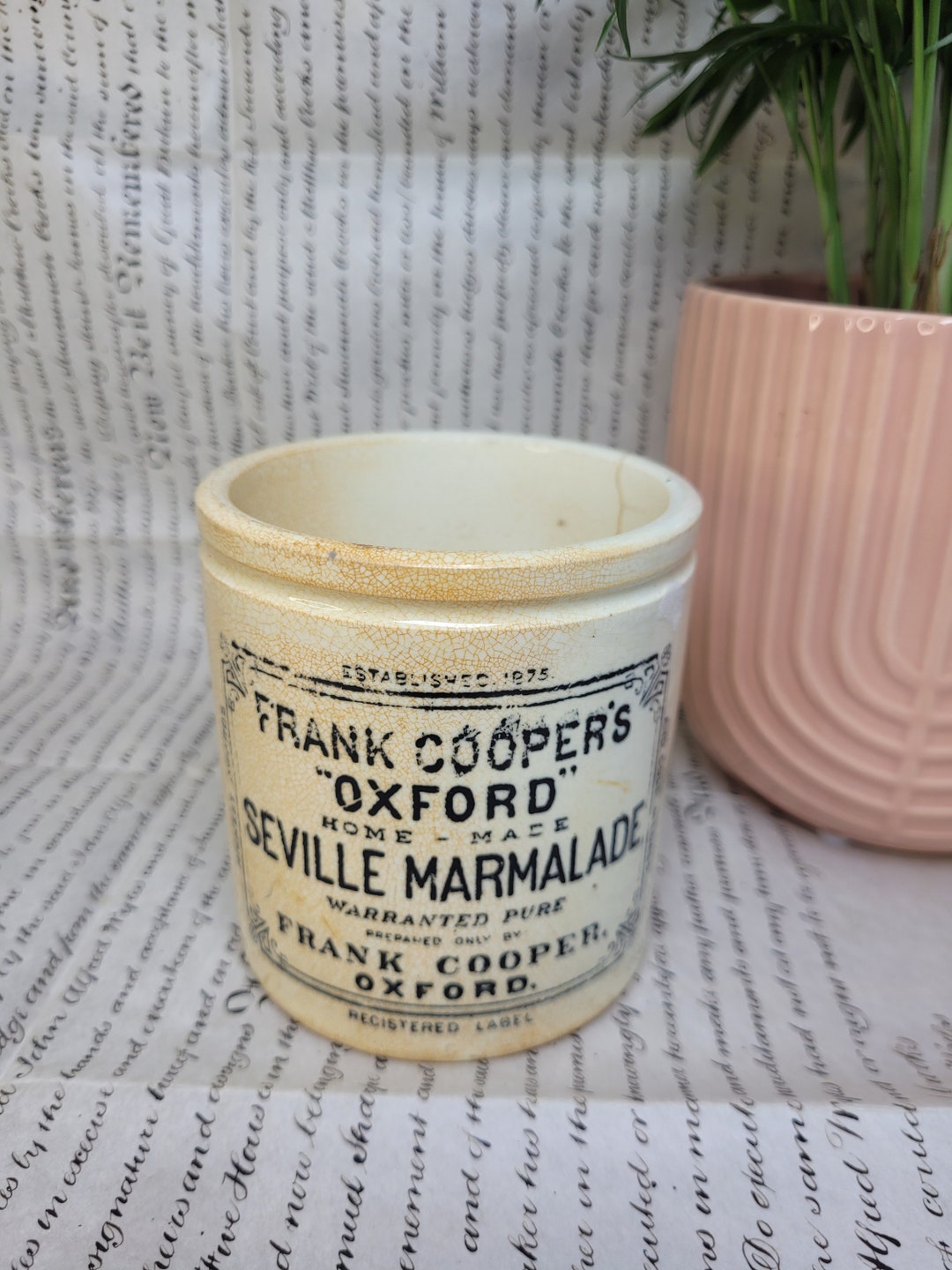 Antique Frank Cooper's Oxford Seville Marmalade Ironstone Pot, Utensil ...