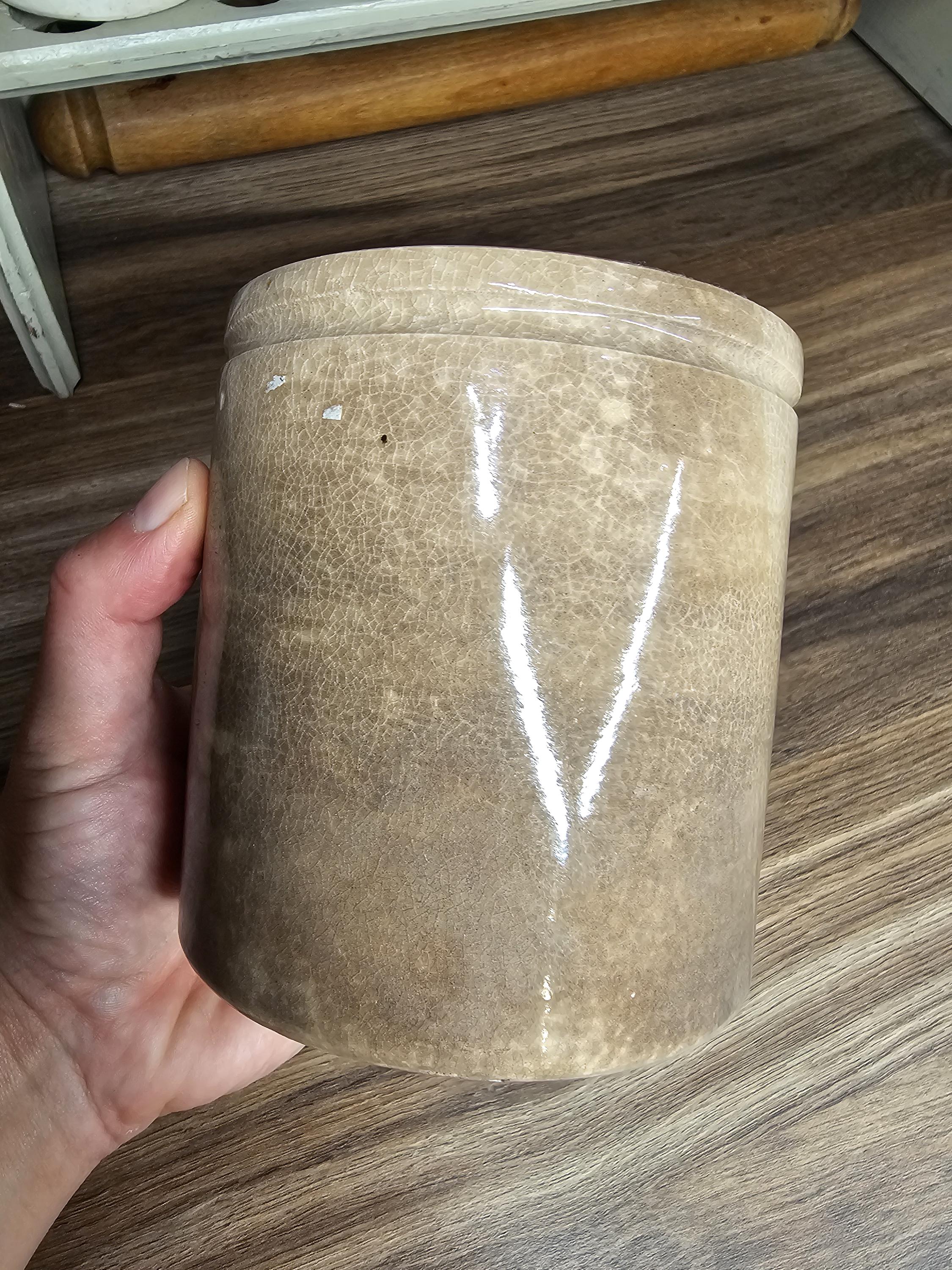 Antique Irish Fruitfield Varsity Marmalade Ironstone Crock Pot, Utensil ...
