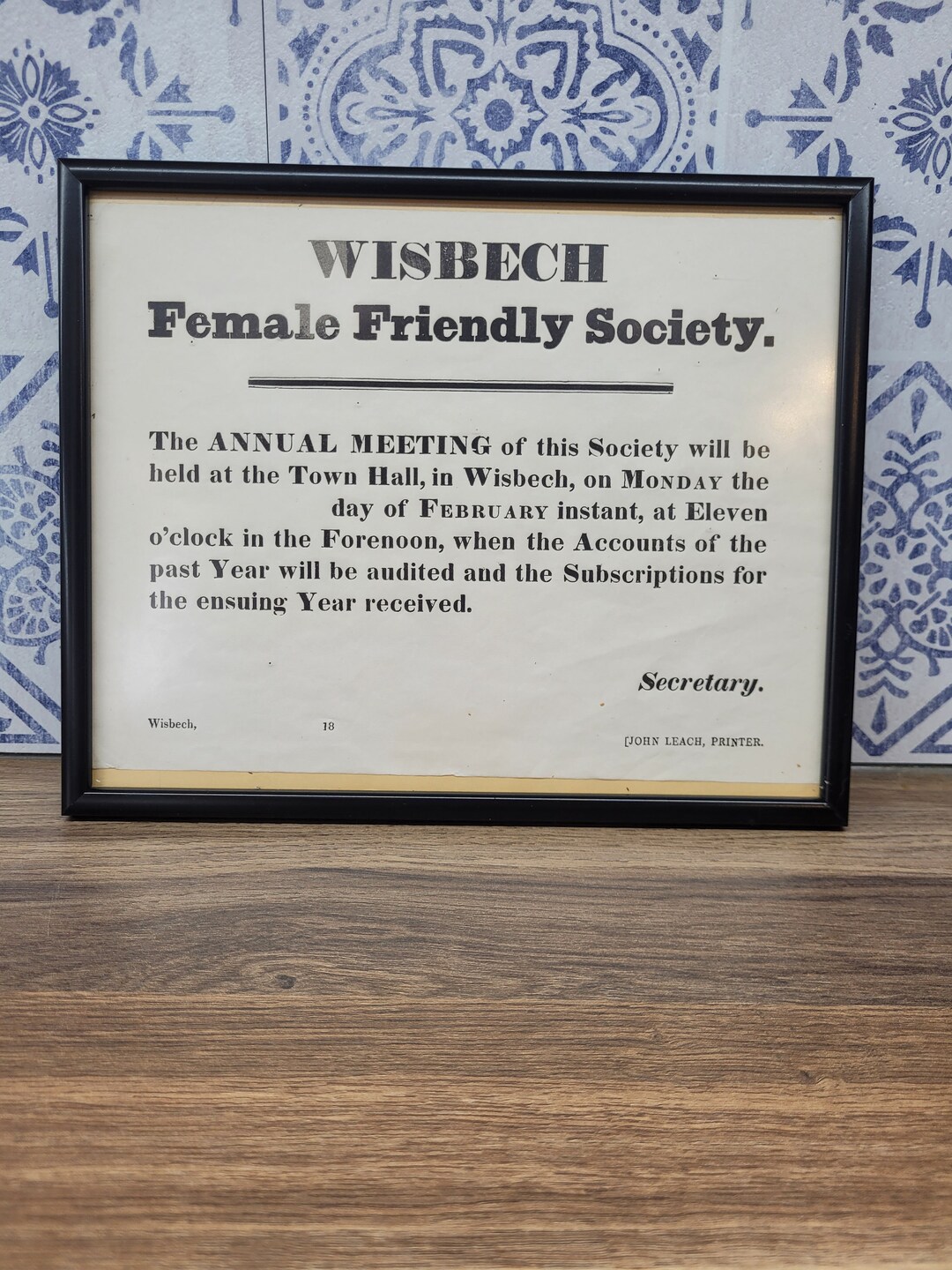 Antique Advertising Poster Female Friendly Society, Antique Poster ...