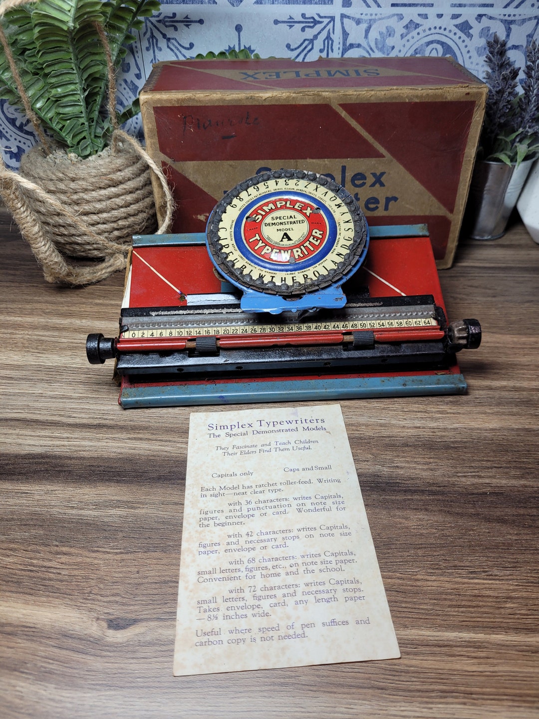 Antique 1930s Tin Toy Simplex Special Demonstrated Model A Typewriter ...