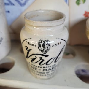 Antique Advertising Ironstone Jar, Virol Advertising, Antique Stoneware ...