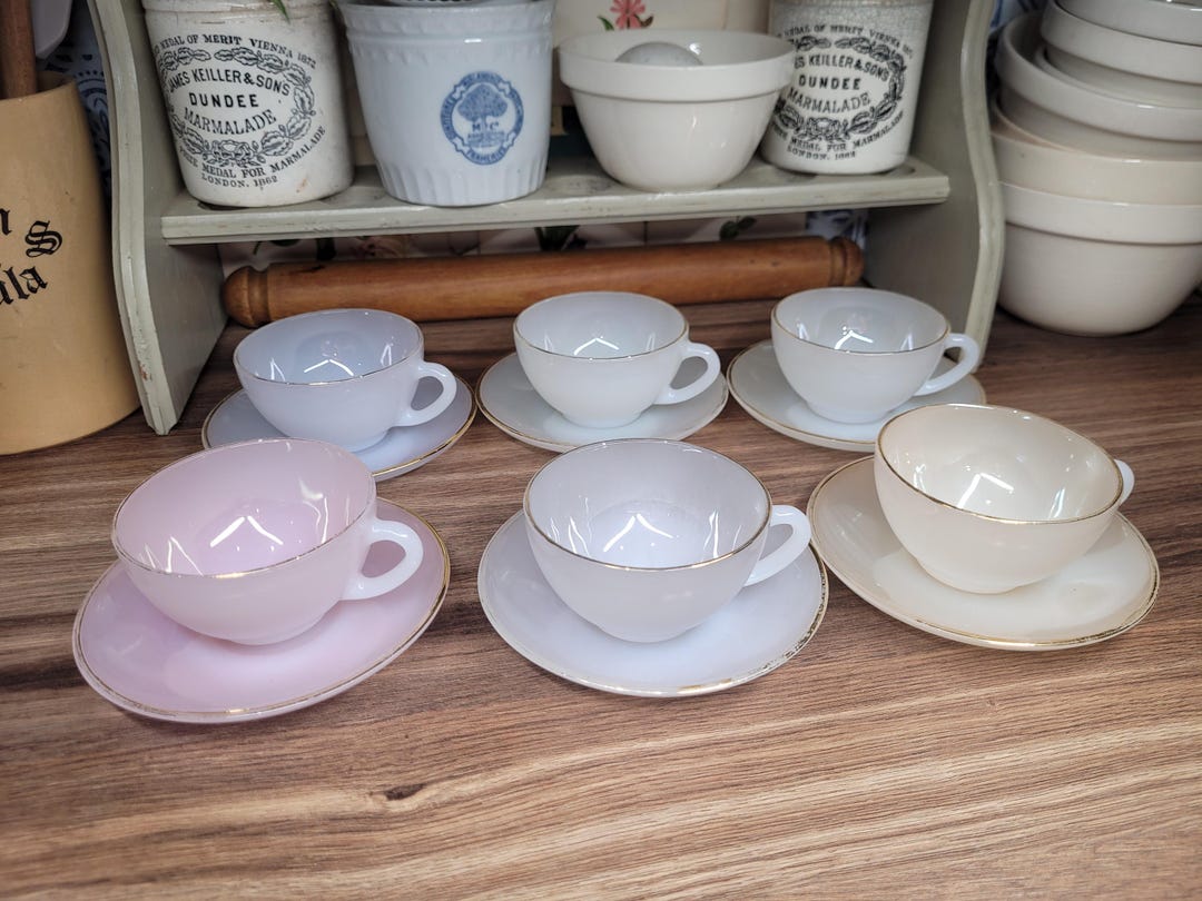 Rare Fine Vintage 1950s French Arcopal Tea Cup/saucer Set. Opaque ...