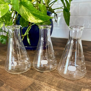PYREX Beaker Set of 3 Vintage Narrow Mouth - Etsy