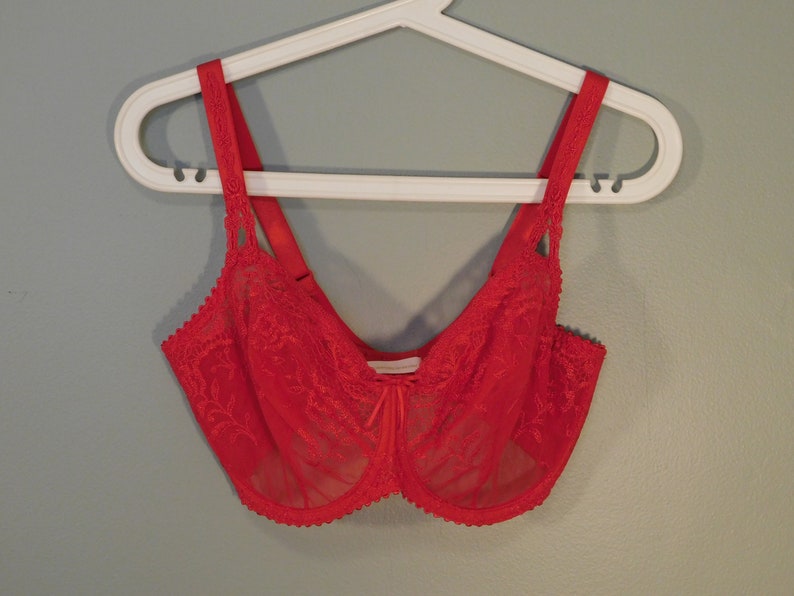 Prima Donna Bright Red Sheer Lace Bra - Etsy