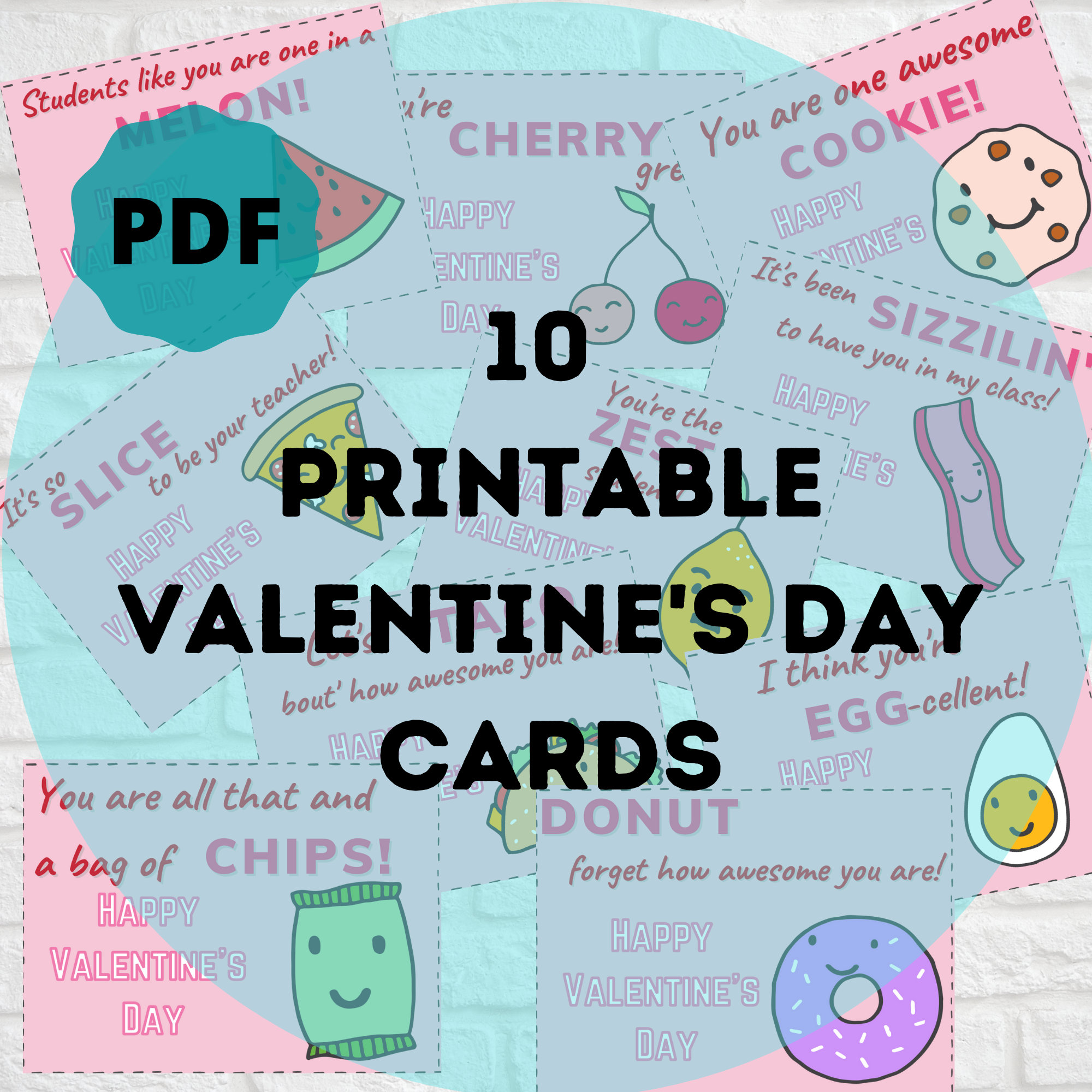 Food Valentines From Teacher Food Puns for Students PDF - Etsy