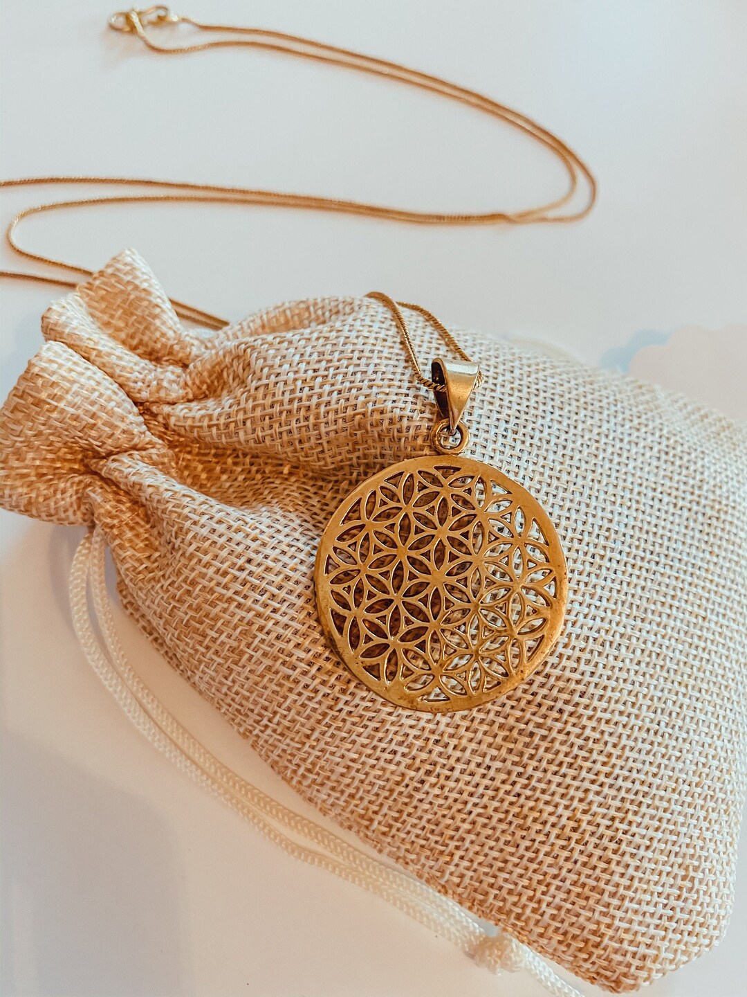 FLOWER OF LIFE Symbol Chain Brass - Etsy