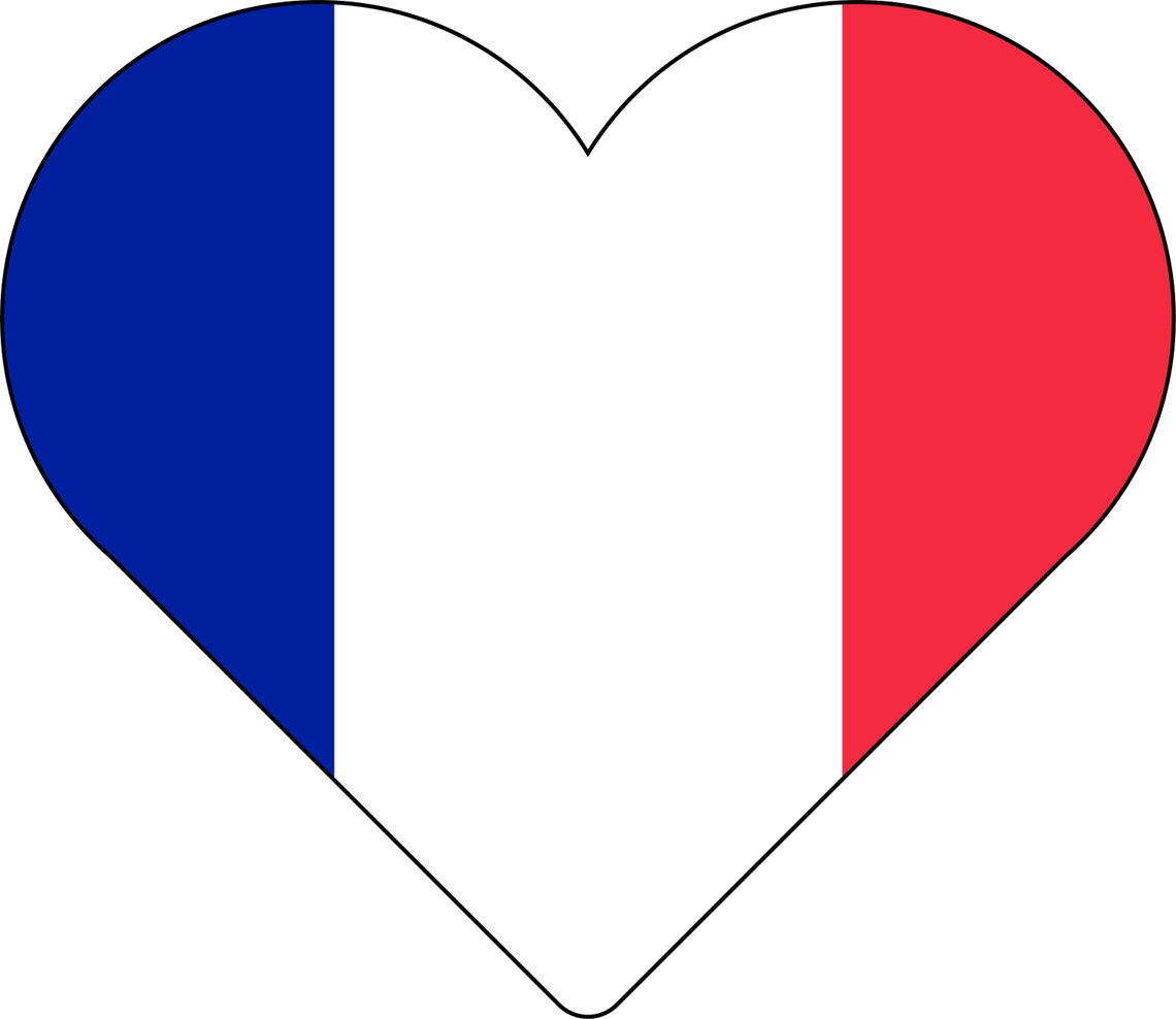 Frankrijk vlag hart svg Franse vlag Vector Clipart Silhouet | Etsy