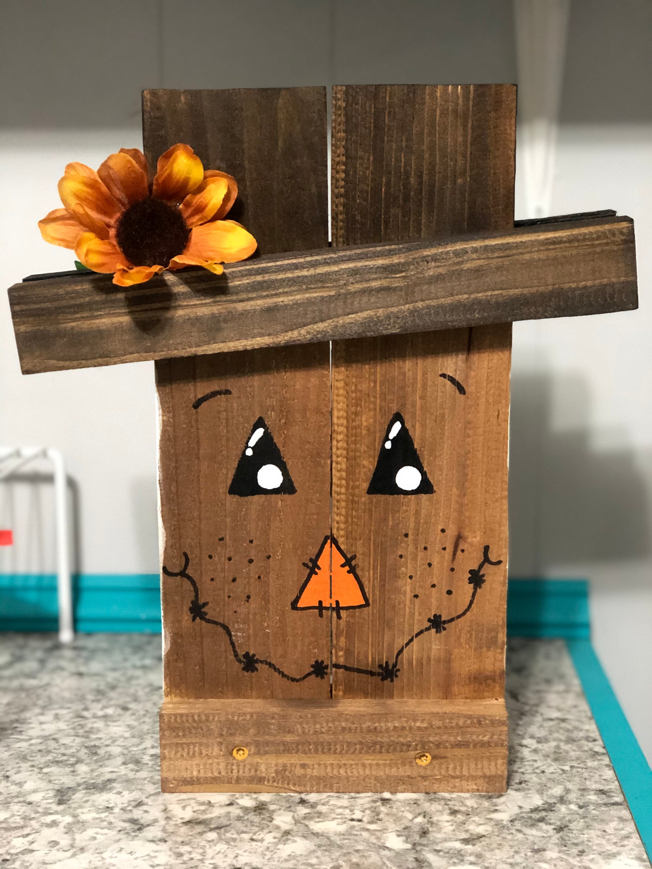 Snowman Scarecrow Reversible Decoration - Etsy