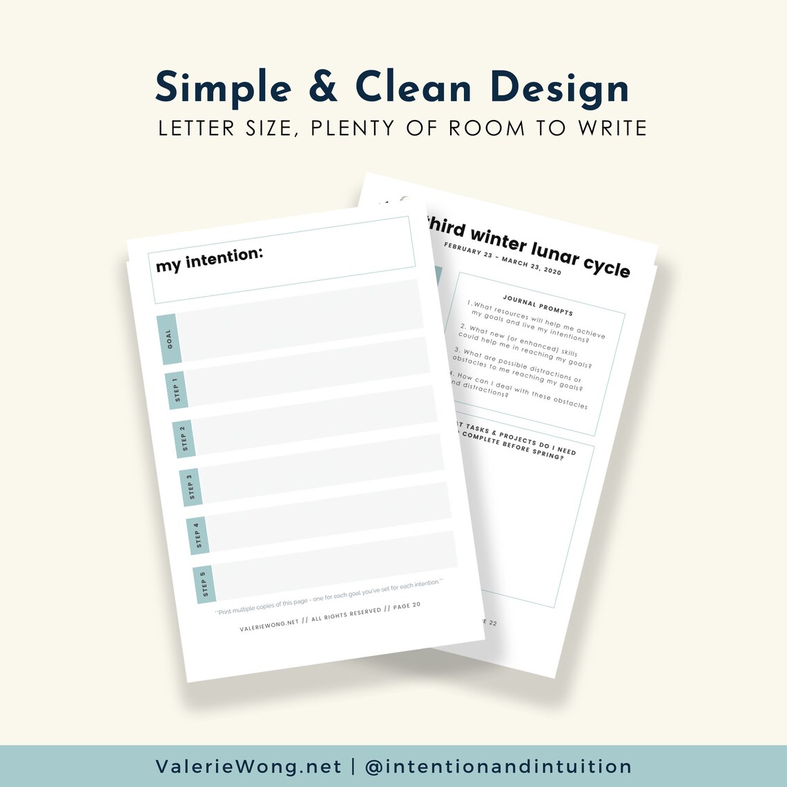 New Year Goal Planner, Intention and Goal Setting Planner, Printable ...