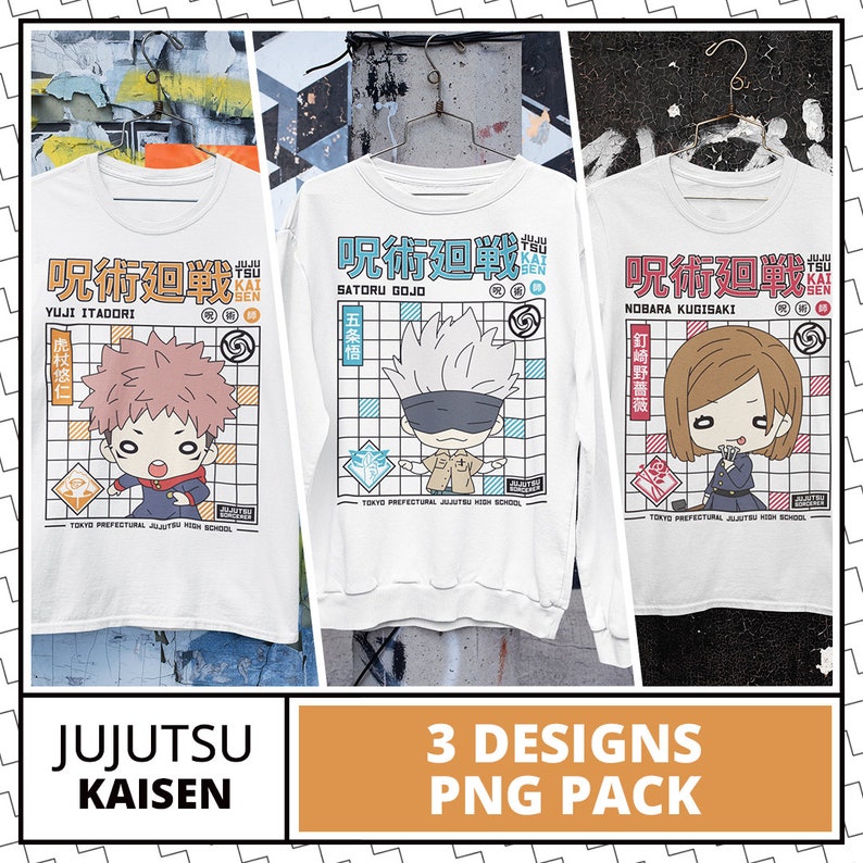 JJK 3 Chibi Design PNG Pack Anime PNG Bundle Digital - Etsy