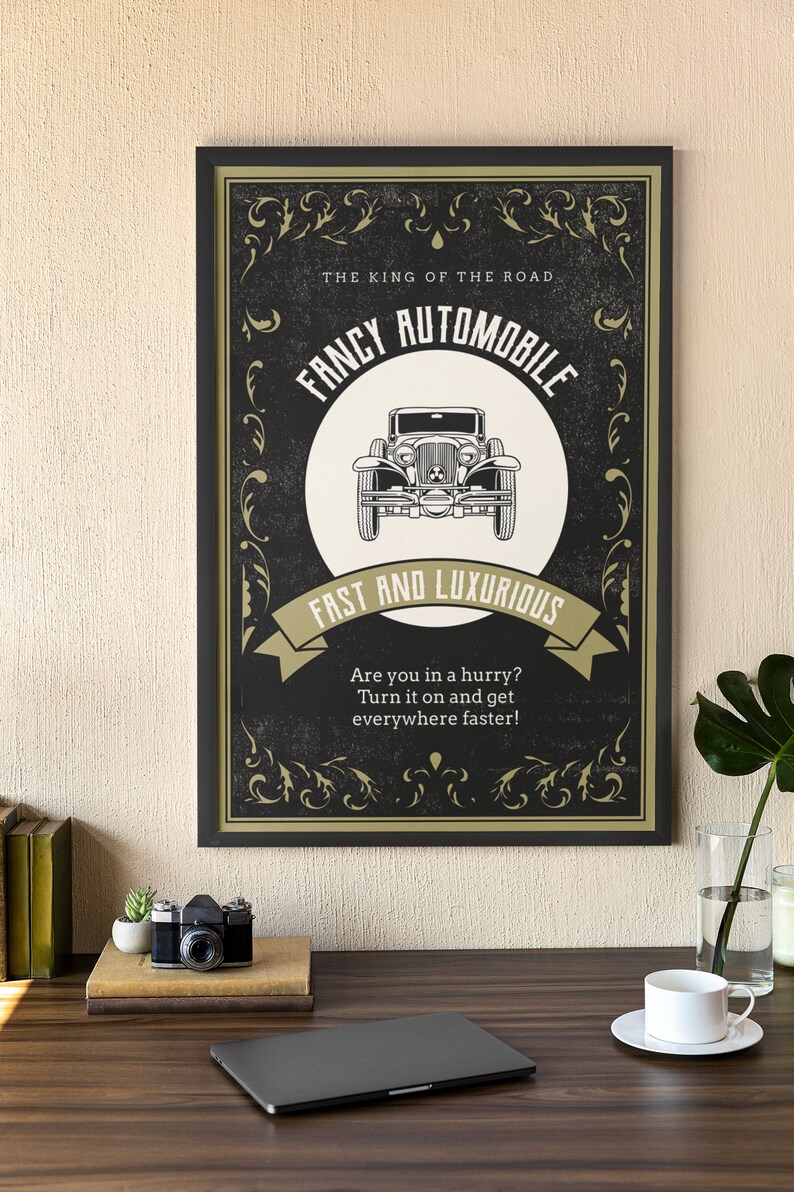 Vintage Fancy Car Poster Design Antique Car Design Vintage - Etsy