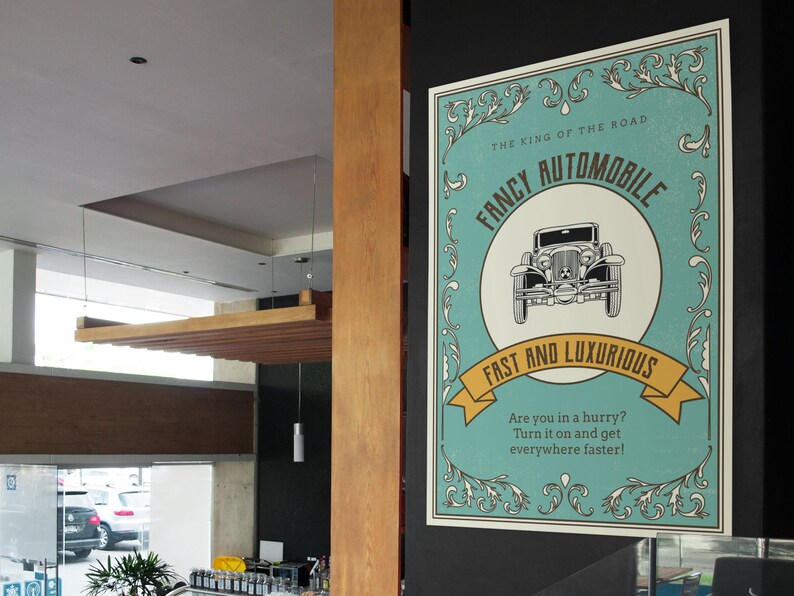 Vintage Fancy Car Poster Design Antique Car Design Vintage - Etsy