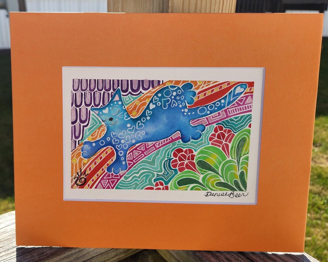 Feeling Good Original Watercolor Painting With Mat - Etsy