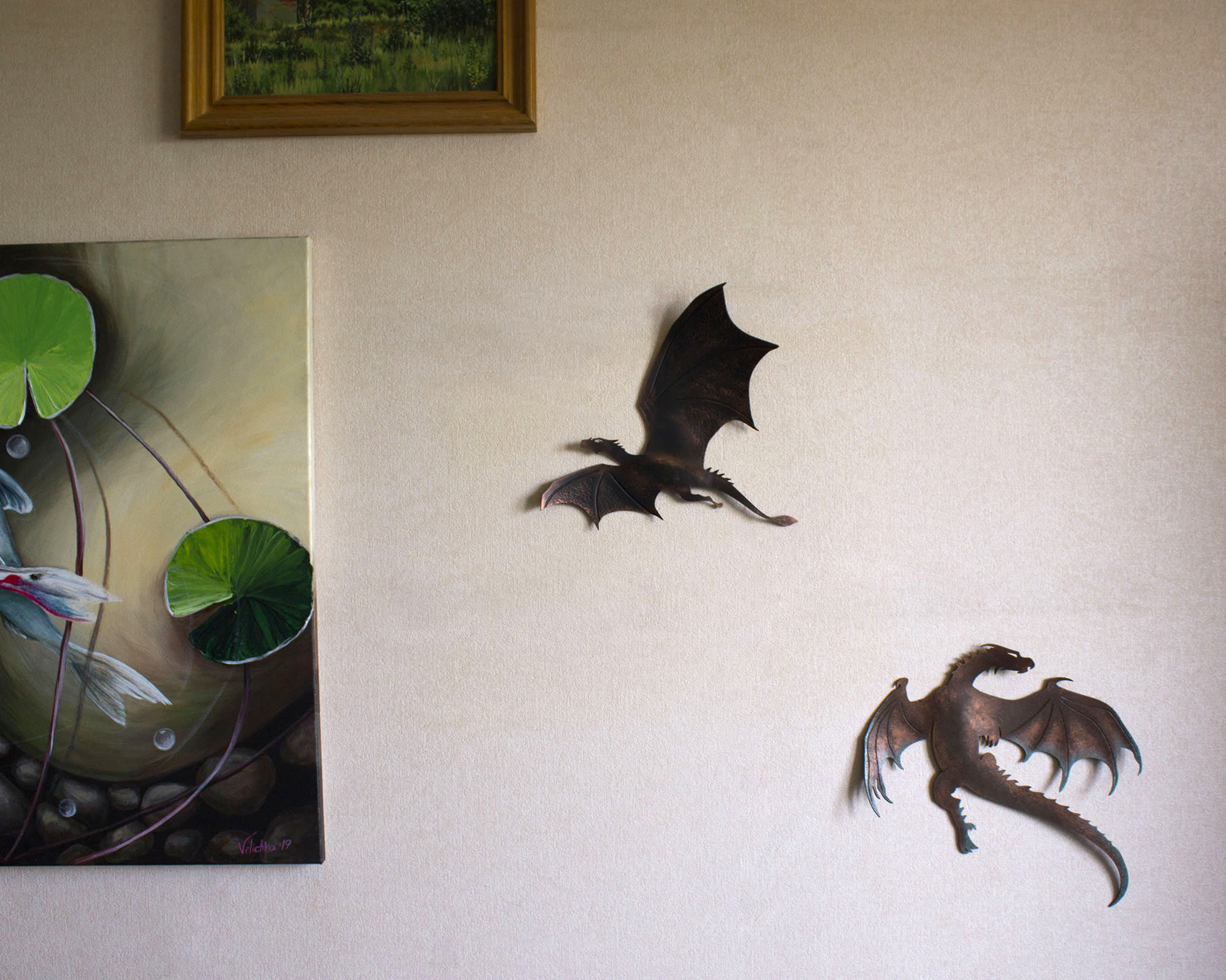 Iron Dragon Wall Decor Garden Decor Fantasy Wall Sculpture - Etsy