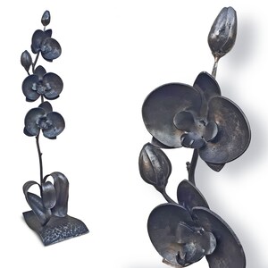 Iron Orchid, 6th Anniversary Gift, Gift for Her, Metal Standing Orchid ...
