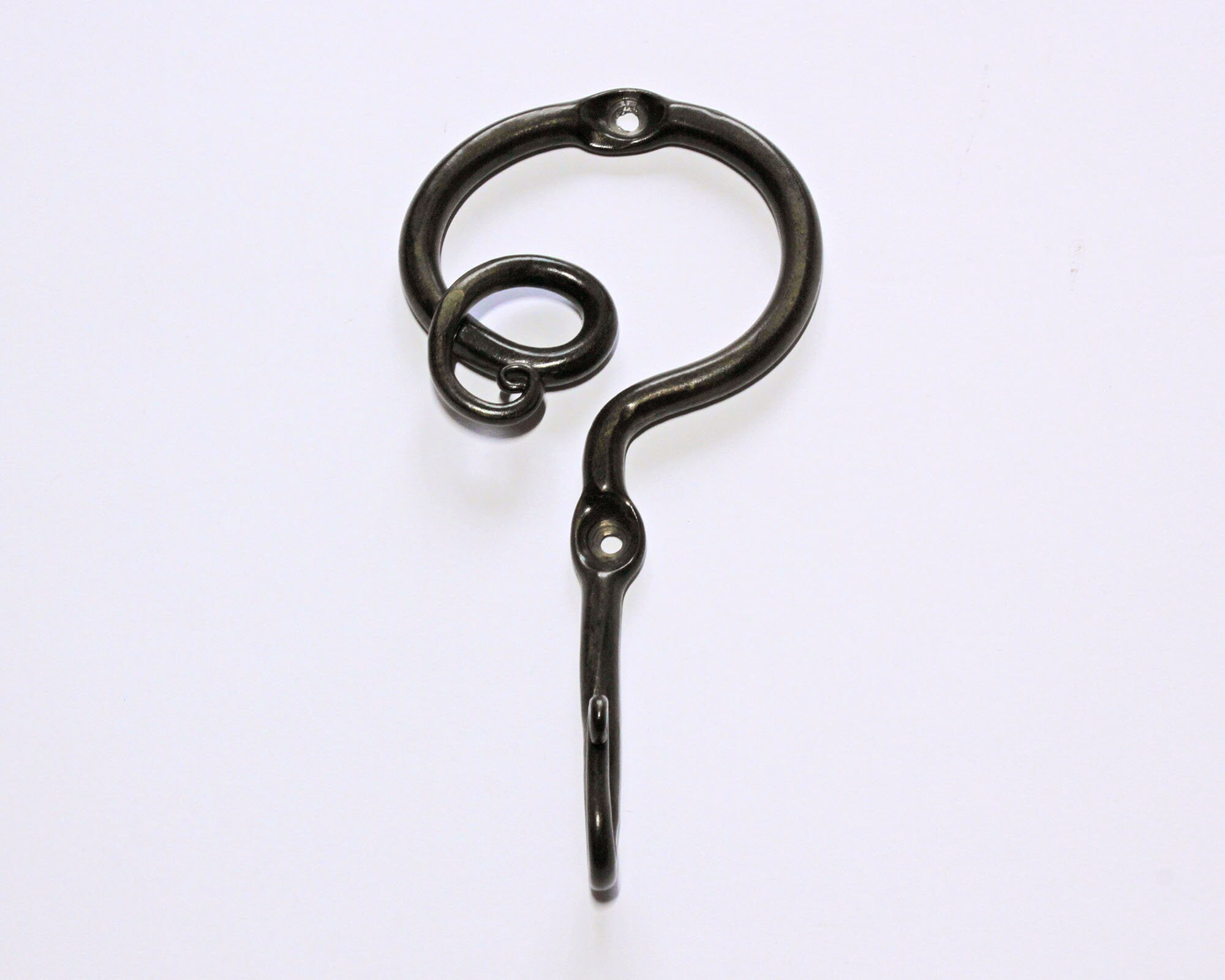 Wrought Iron "curl" Hook. Forged Towel Hook. Robe Hooks. Bathroom Hooks ...