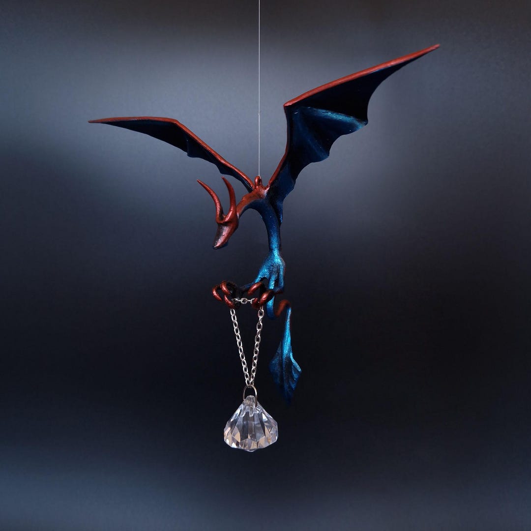 Iron Flying Two-color Dragon, Fantasy Wind Catcher, Dragon Hanging ...